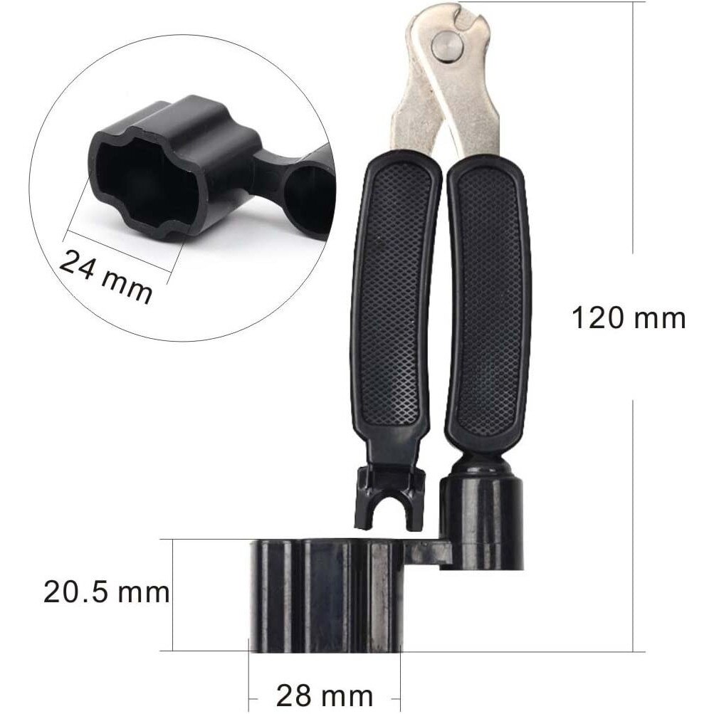 Extractor multifunctional 3 in 1 pentru corzi chitara, 120 mm, Negru ...