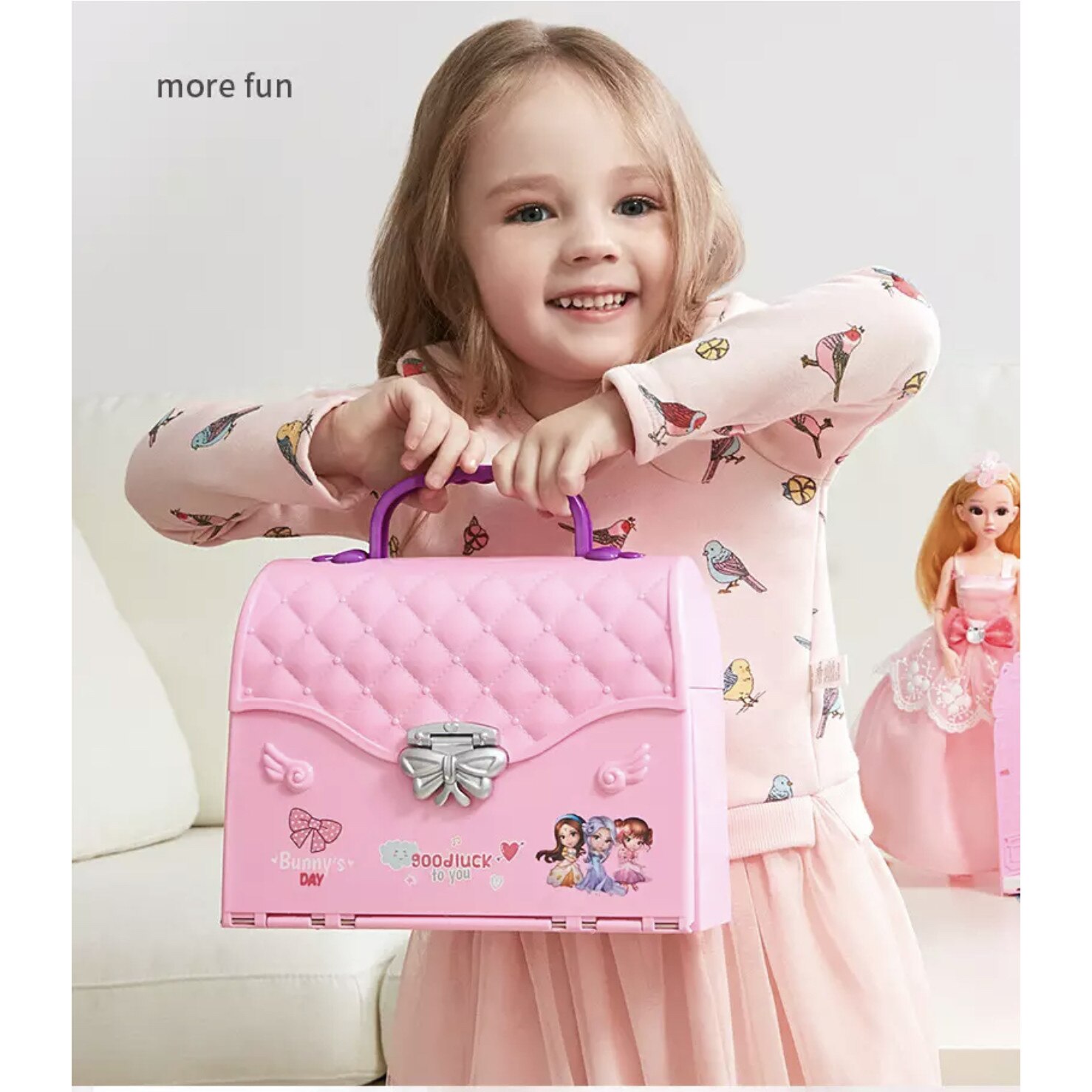 Casuta de papusi si geanta portabila, Cabin, cu papusa inclusa - eMAG.ro