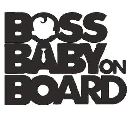 Стикер Boss baby on board, черен, 15см - eMAG.bg