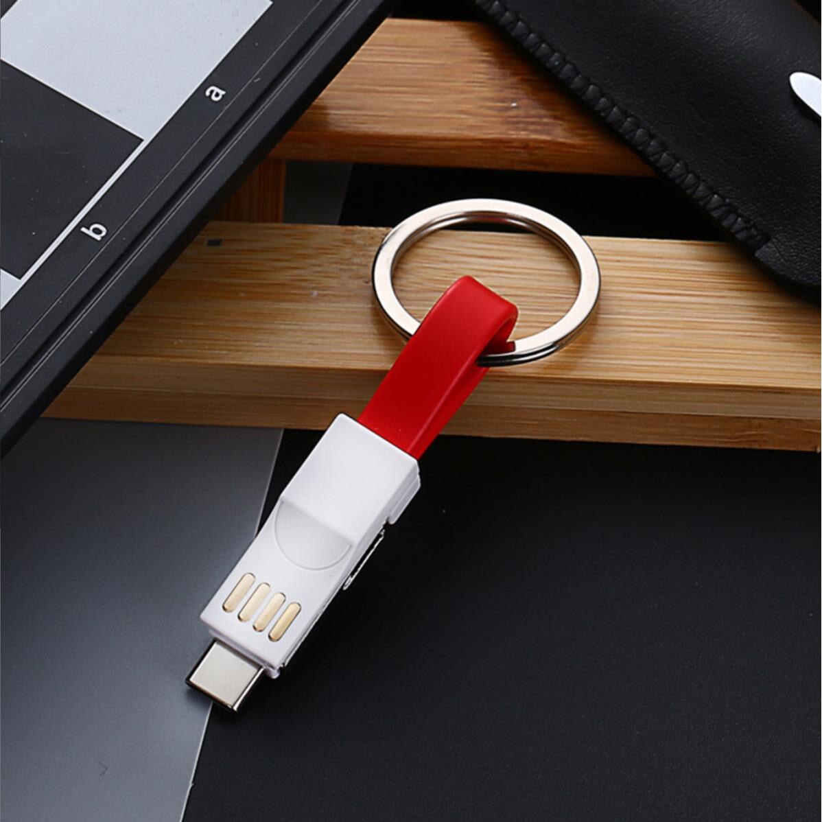 Adatkábel 3 Az 1 Ben Usb Micro Usb Lightning Usb Type C Kulcstartó