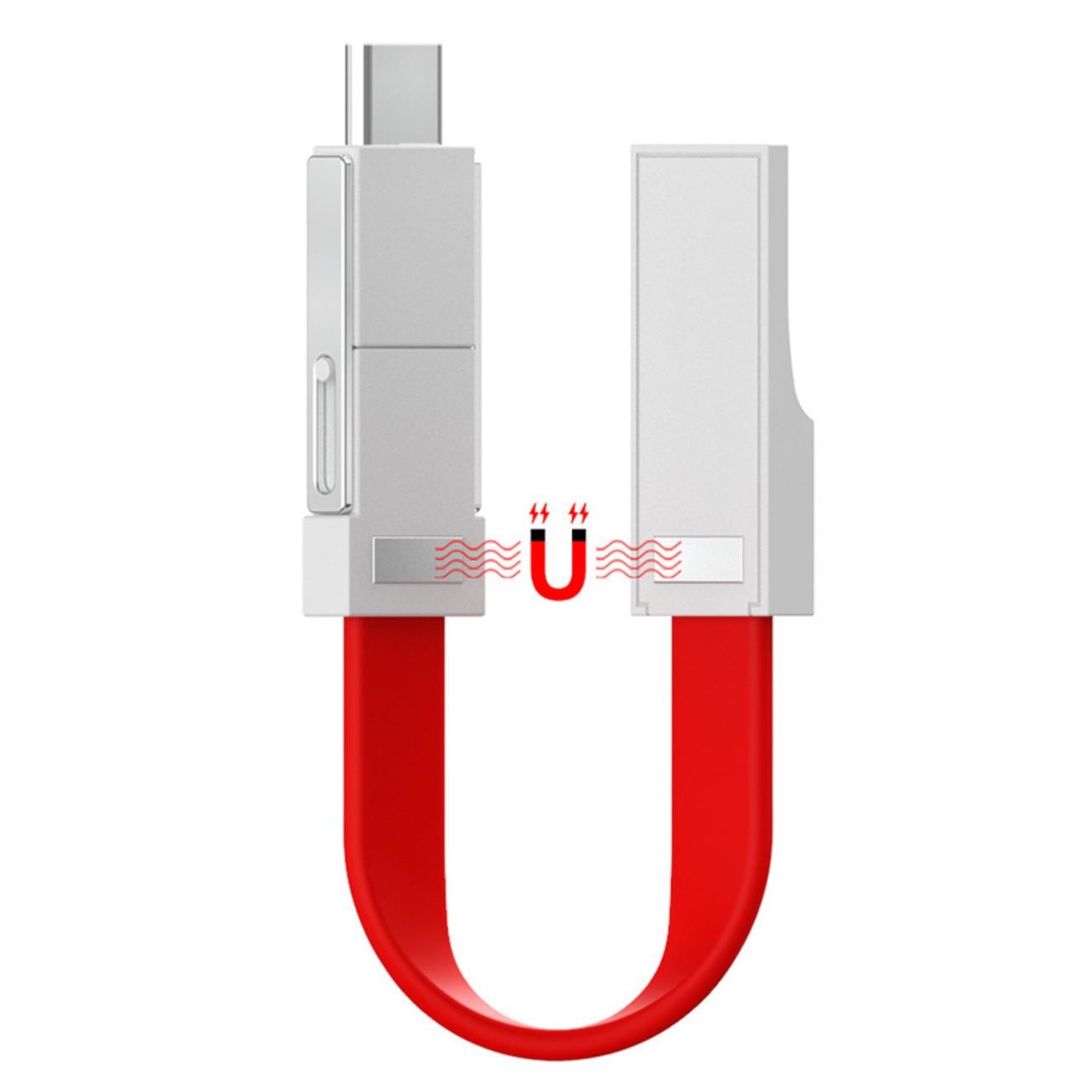 Adatkábel 3 az 1-ben, USB - Micro USB/Lightning/USB Type C, Kulcstartó ...