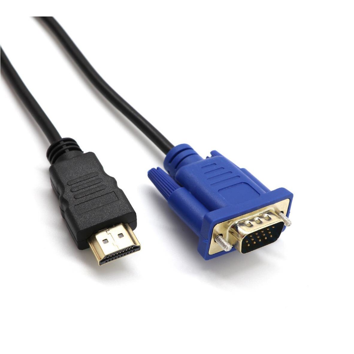 Cablu monitor, HDMI - VGA, 1080p Full HD, 1.8 m, Negru/Albastru - eMAG.ro