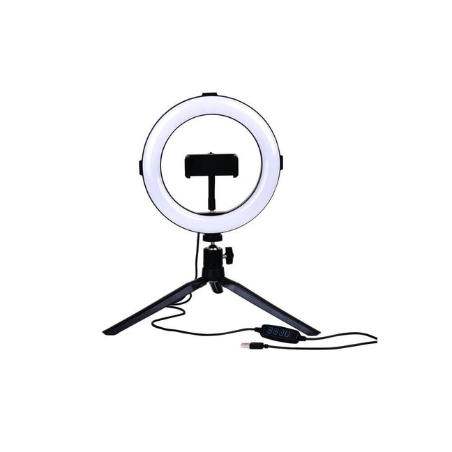 Set Ring Light 20cm/8" INCH cu 3 tipuri de lumina, Usb, Mini Trepied ...