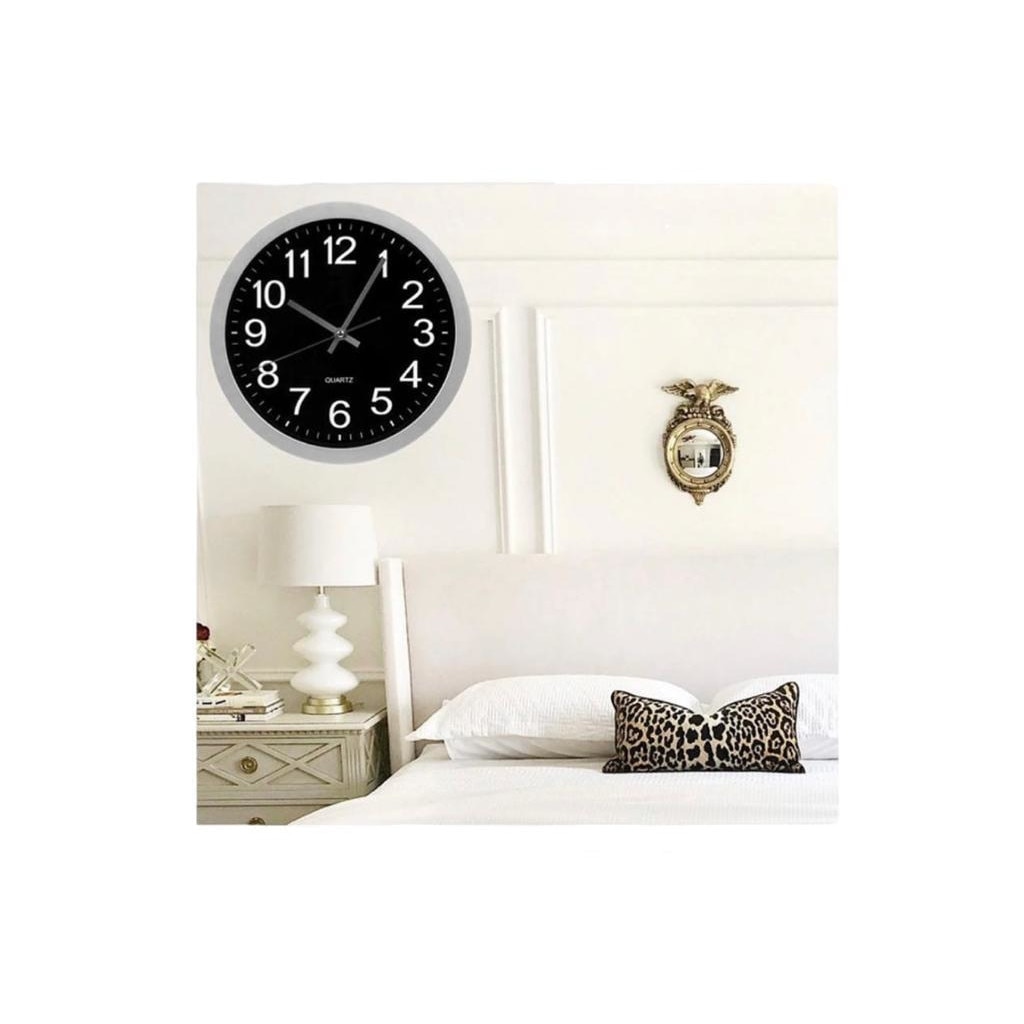 Ceas decorativ de perete Black cu numere mari, 30 cm - eMAG.ro
