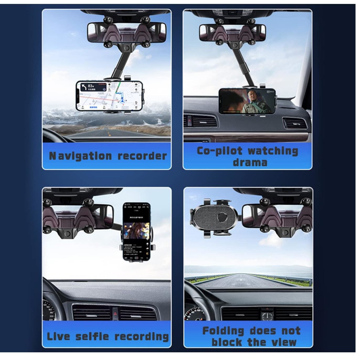 Suport auto pentru telefon, Universal, Rotativ, ABS, Negru - eMAG.ro