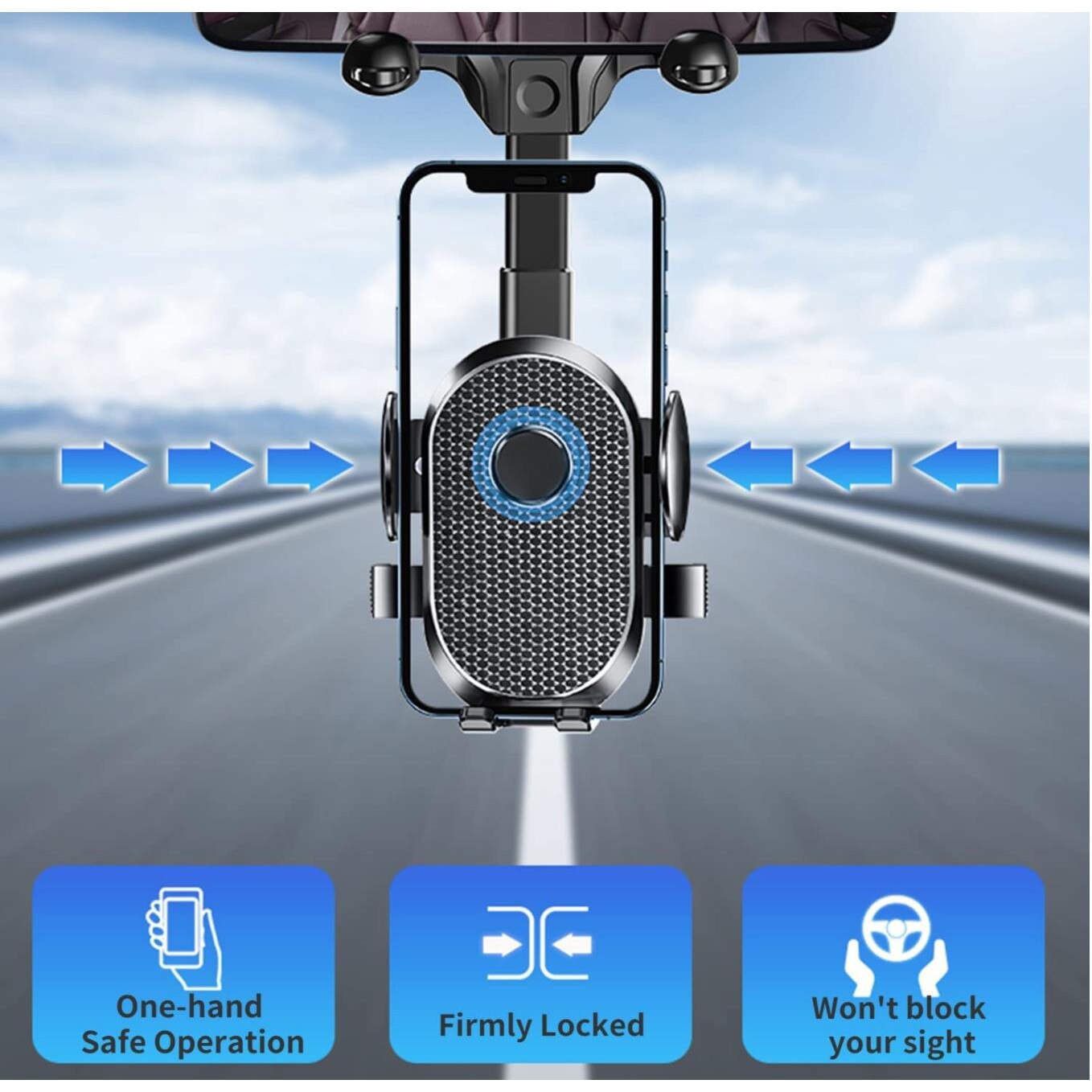 Suport auto pentru telefon, Universal, Rotativ, ABS, Negru - eMAG.ro