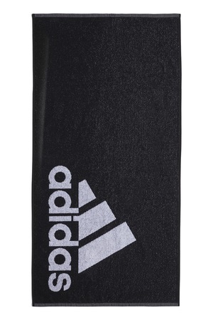 adidas Performance, Плажна кърпа с десен с лого, Мръснобял, Черен - eMAG.bg