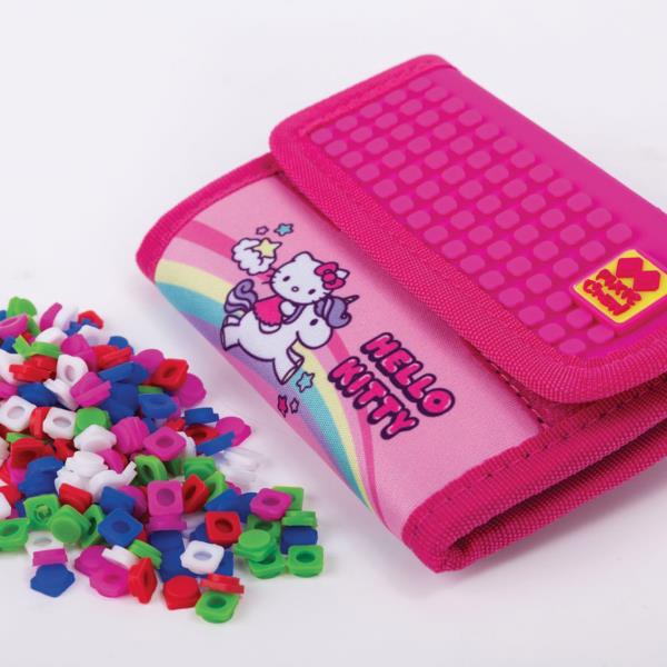 Set portofel cu accesorii, Pixie, Hello Kitty, 11x8 cm, 6 ani, Silicon, Roz - eMAG.ro