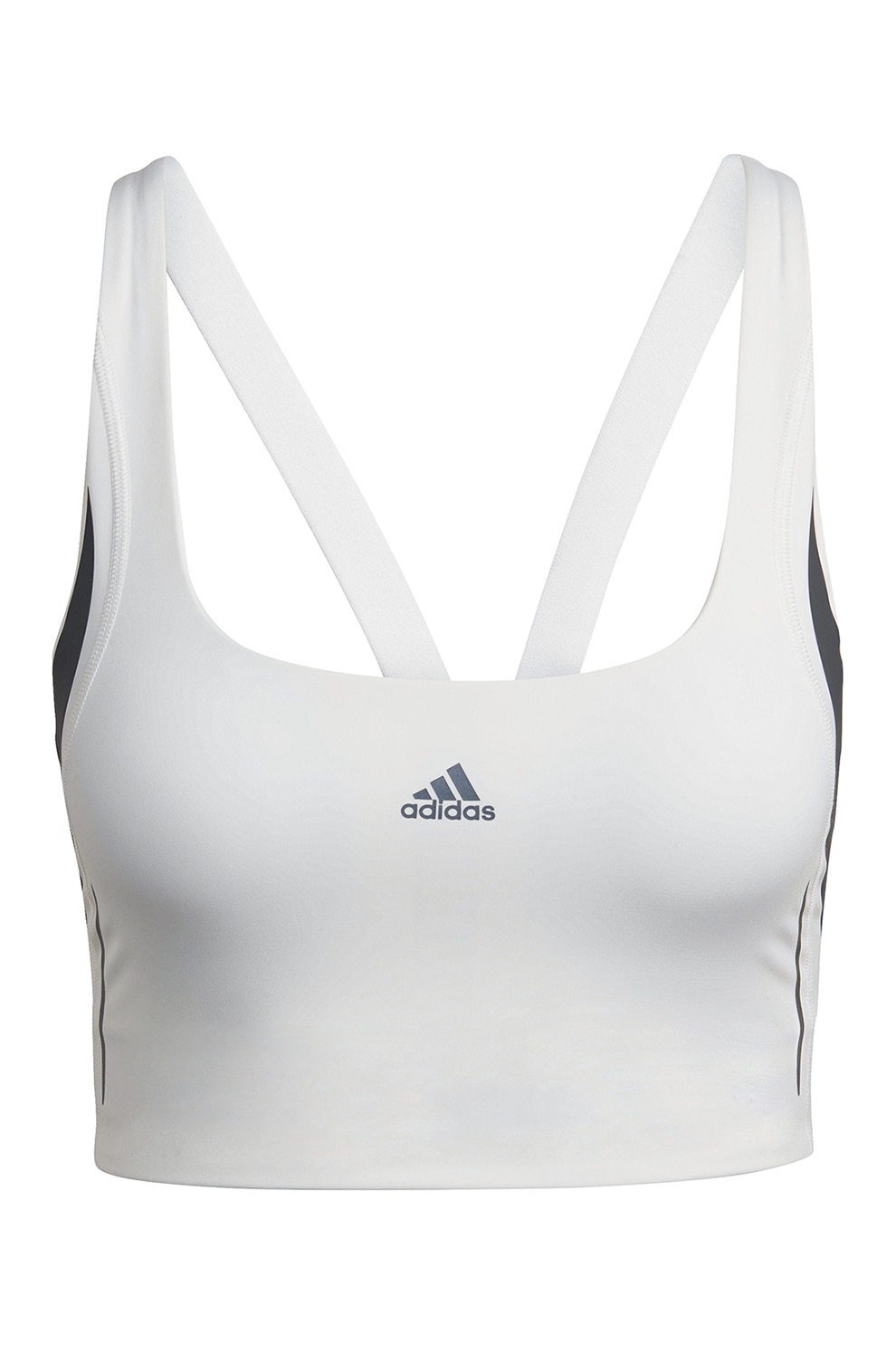 adidas Performance, Bustiera cu suport mediu pentru fitness, Alb, S-A-C ...
