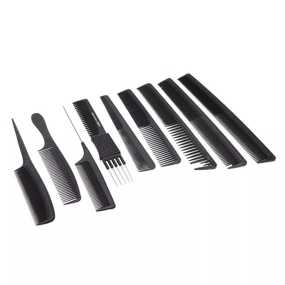 Set 9 piepteni Ardette, S9PC, Carbon, Antistatici, pentru tuns frizerie ...