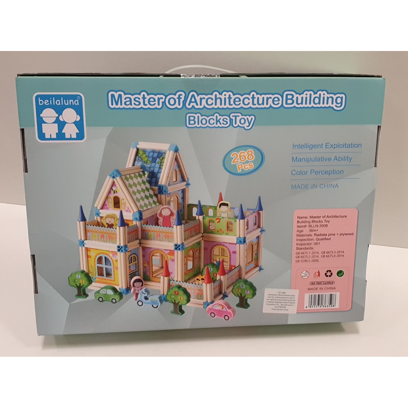 Set de constructie 268 piese din lemn, Marele Arhitect - eMAG.ro