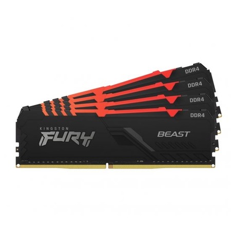 128GB 3200MHz DDR4 RAM Kingston Fury Beast RGB CL16 (4x32GB) (KF432C16BBAK4/128) (KF432C16BBAK4 ...