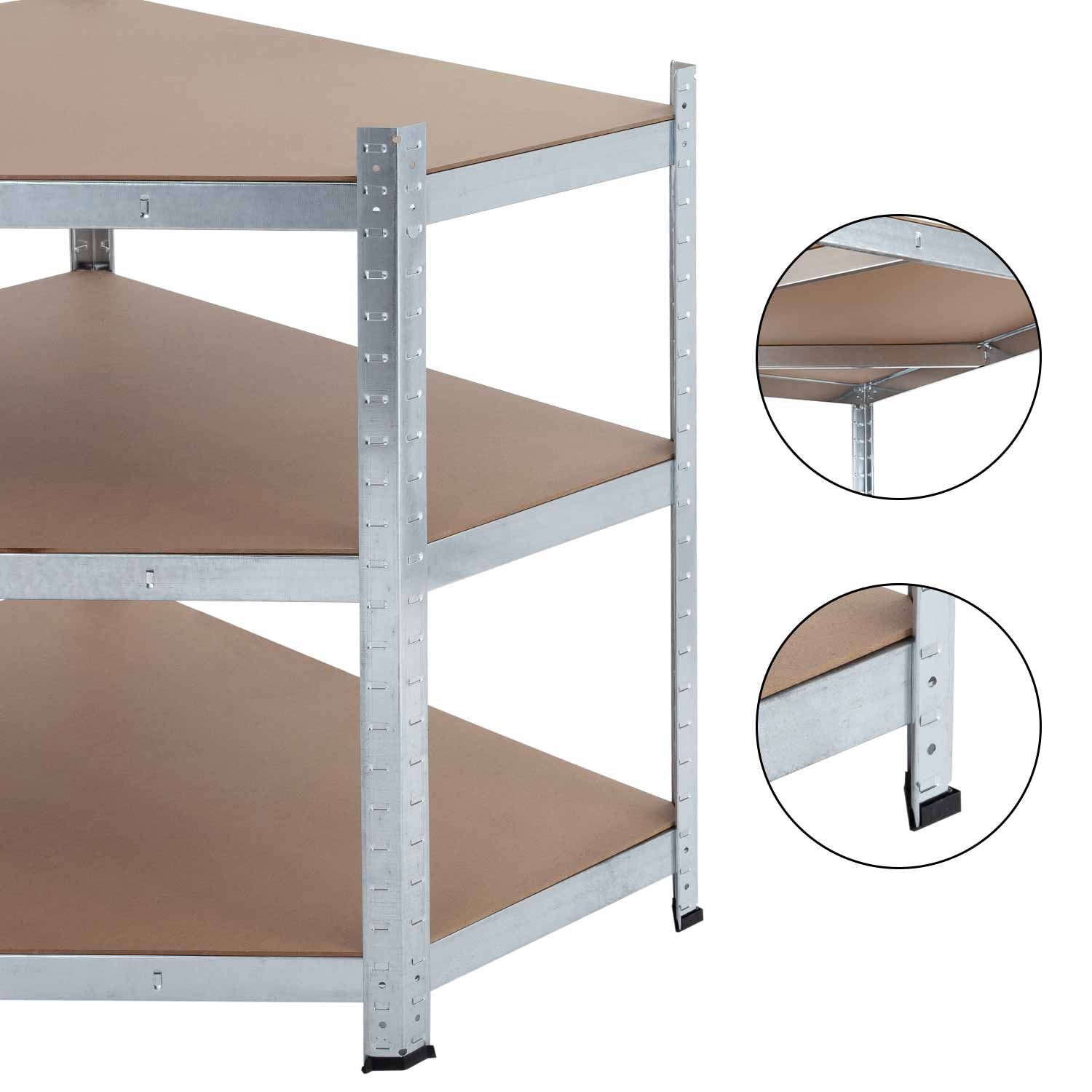 Rafturi de colt modular galvanizat 5 rafturi reglabile ...