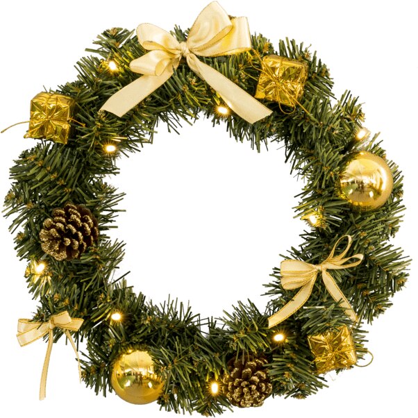 Coronita decorata de Craciun, Star Trading, Iluminare LED, 30 cm, Verde ...