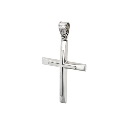 Cruce, Aur alb, 14K, Unisex, Argintiu - eMAG.ro