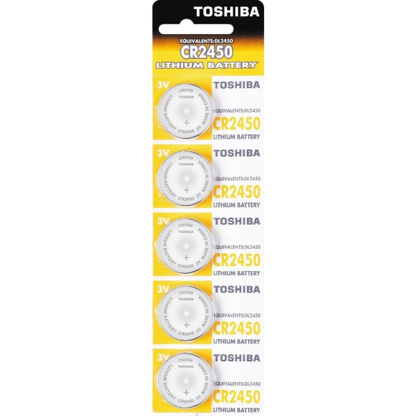 Set 5 baterii CR2450 Toshiba, 3V, Lithium, Pentru telecomenzi mici ...