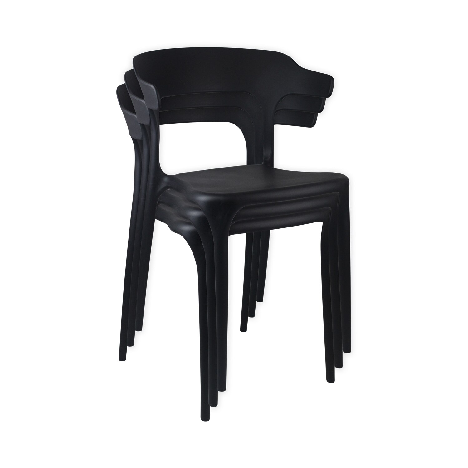 Set 4 scaune Thinia Home, Polipropilena, 74.3x47x47cm, Negru - eMAG.ro