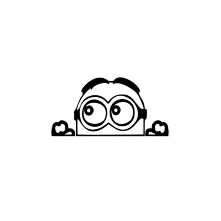 Sticker decorativ, Auto, Tuning, Peeking Minion, Alb, PVC autocolant ...