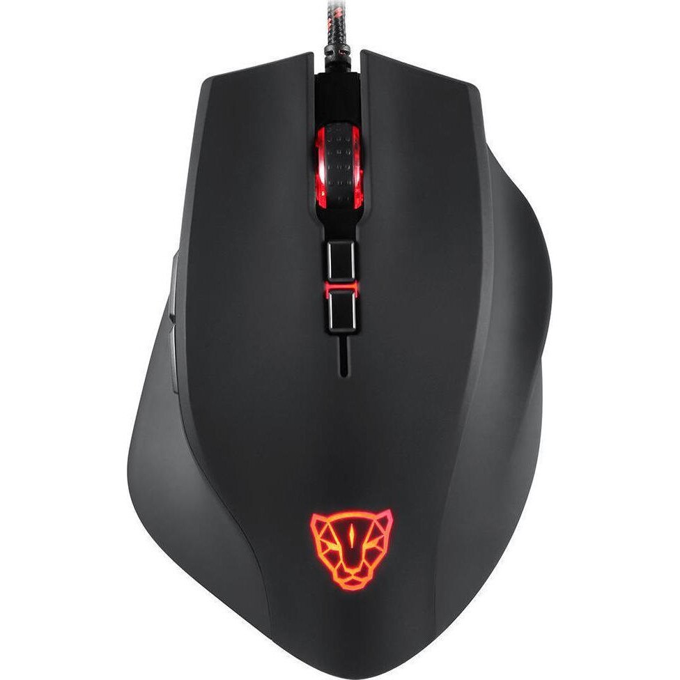 Mouse cu cablu gaming, Motospeed V80 RGB, 5000 DPI, Negru/Rosu - eMAG.ro