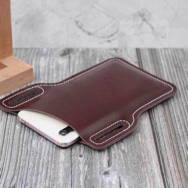 Toc pentru telefon cu prindere la curea, Maro inchis - eMAG.ro