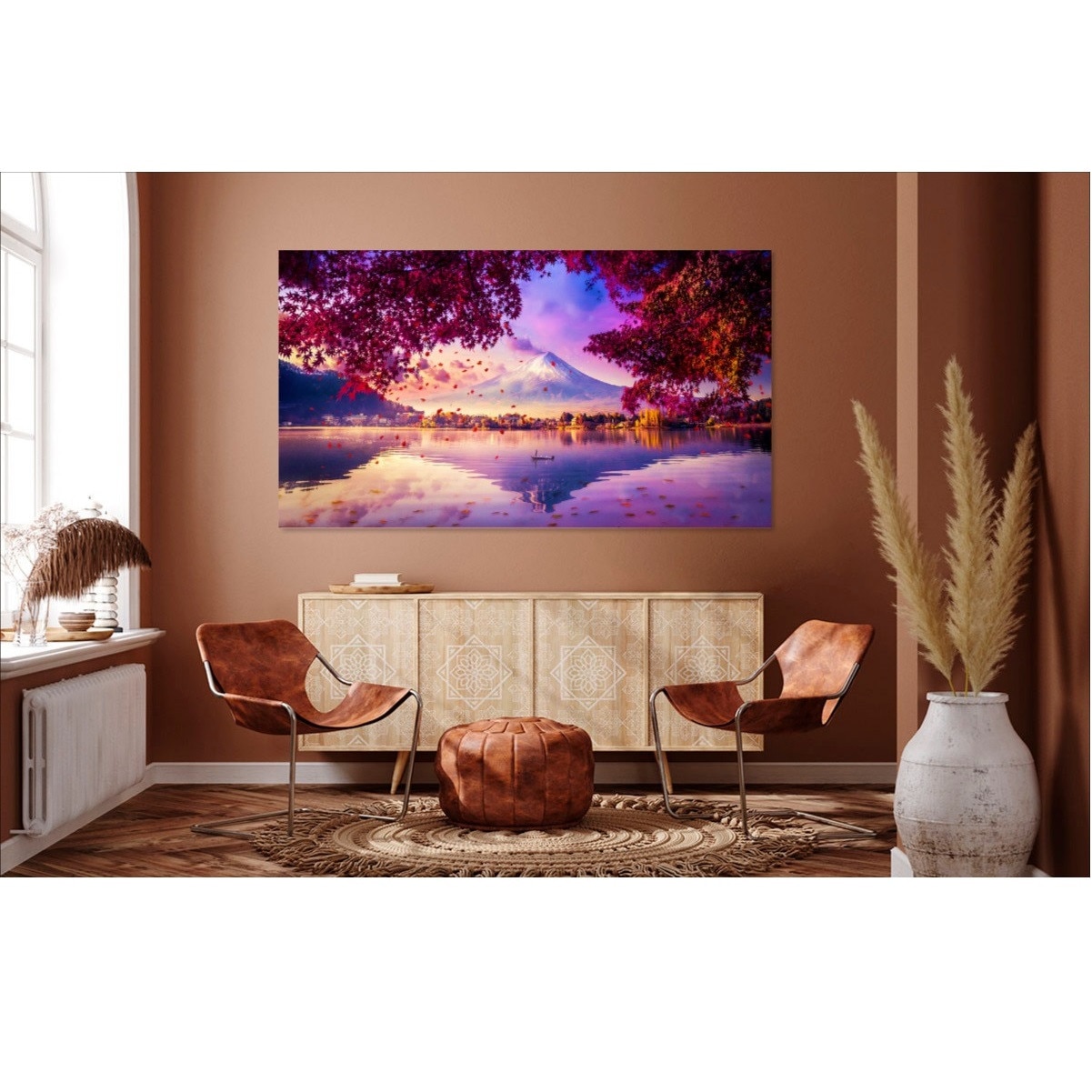 Tablou Canvas, Peisaj, Japonia, Apus, 90 x 50 cm, Multicolor - eMAG.ro