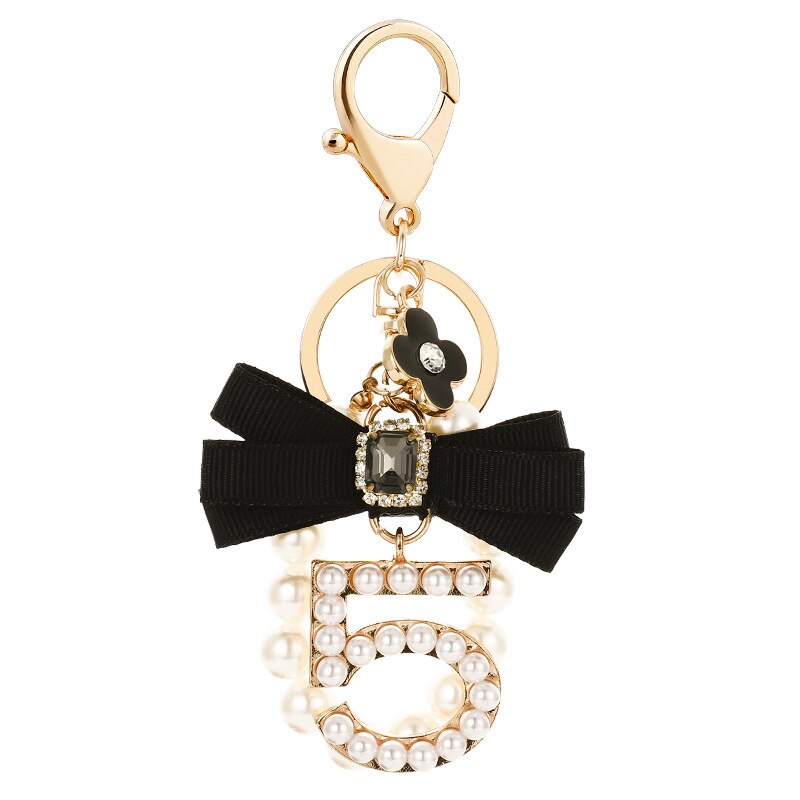 Breloc pentru chei, Euotboup, Forma numarul 5, Metal, Auriu/Negru - eMAG.ro