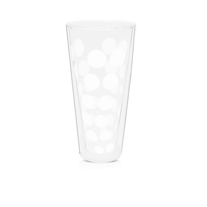 Pahar inalt, Zak!Designs, Sticla, 350 ml, 17 cm, Transparent/Alb - eMAG.ro