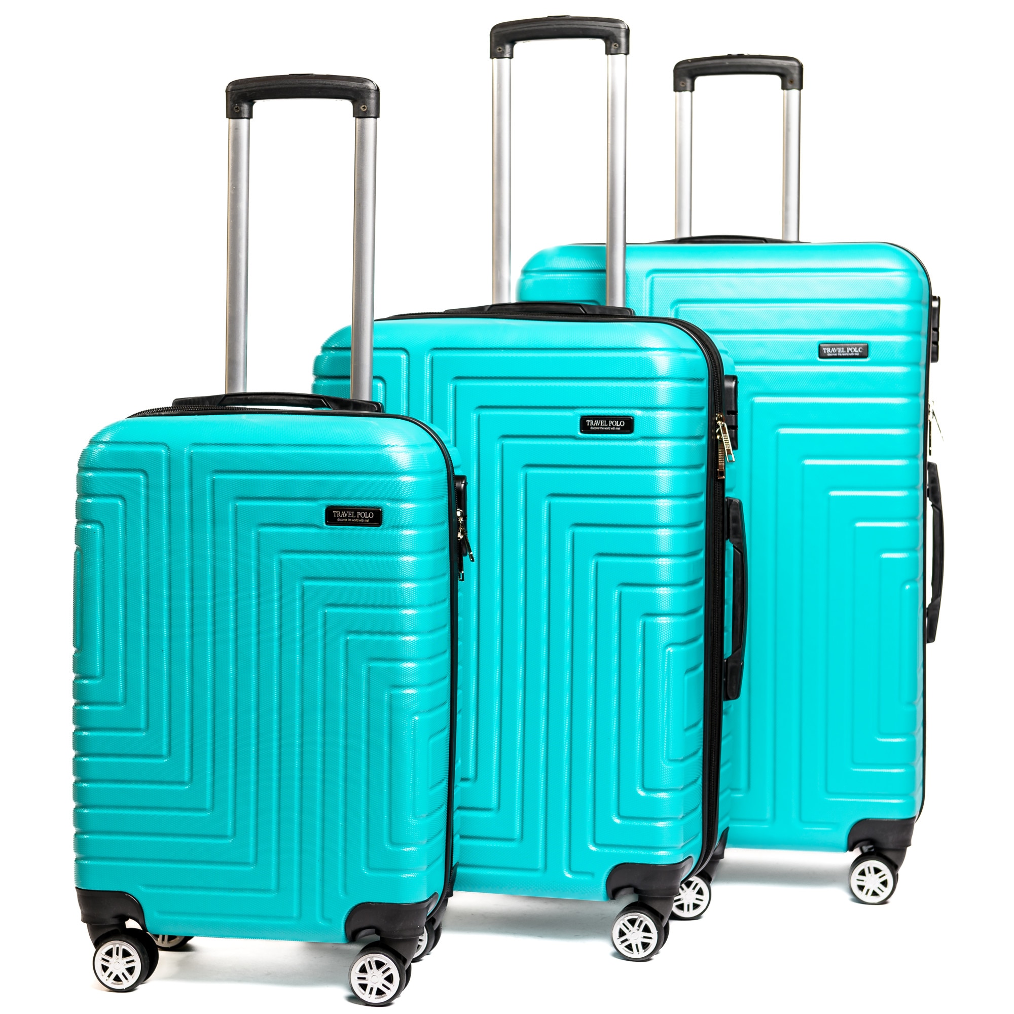 Set Trolere, TRAVEL POLO, ABS, A1004, Turcoaz, 3 piese S-M-L - eMAG.ro