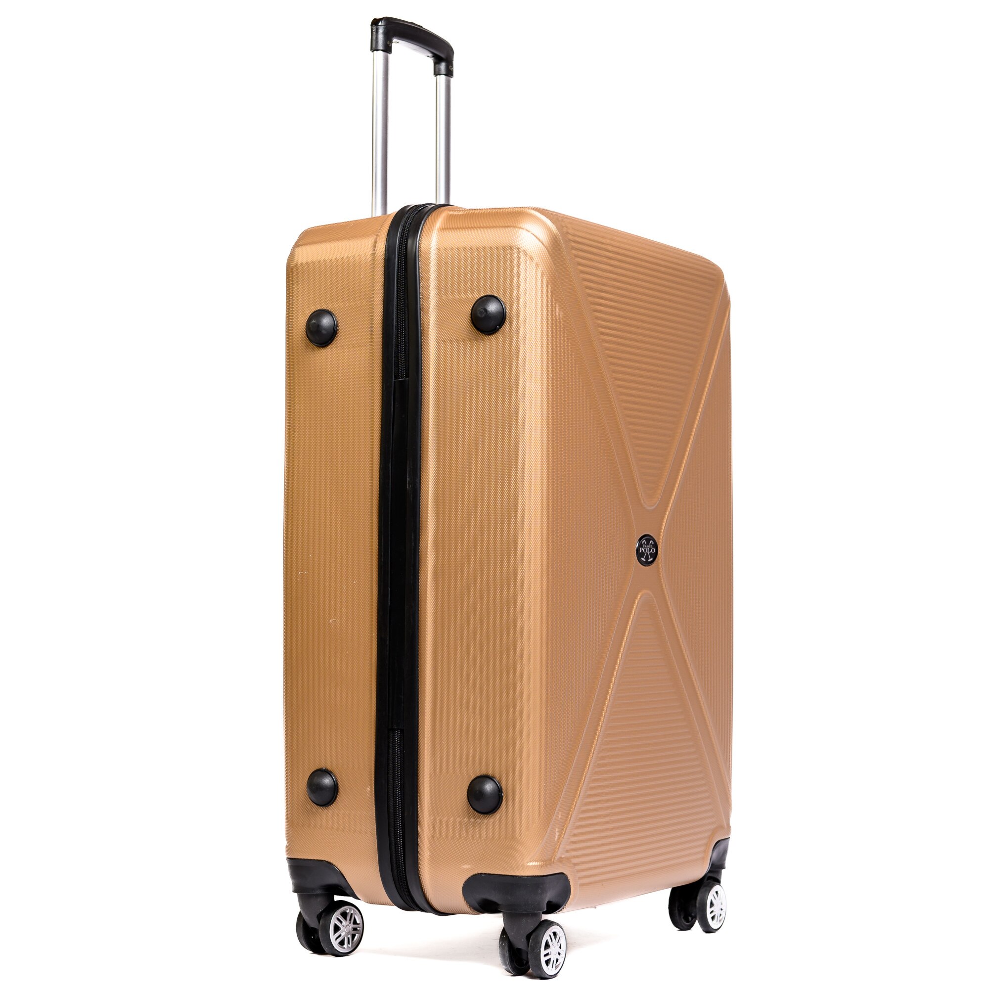 Troler mare, TRAVEL POLO, 78x48x32cm, ABS, A1013, Gold - eMAG.ro