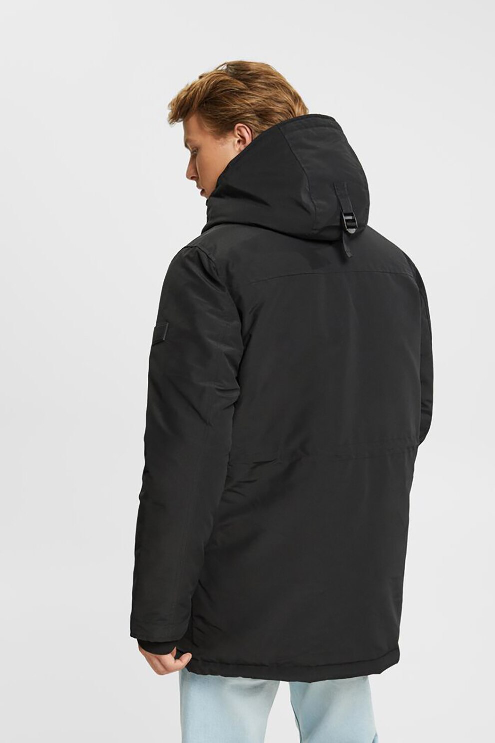 Esprit, Geaca parka regular fit cu gluga, Negru, M - eMAG.ro