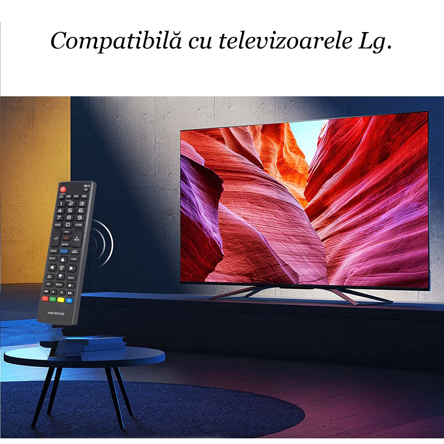 Telecomanda TV, Compatibila LG, AKB73975729, LCD/LED, smart, 3D, neagra, bateriile incluse - eMAG.ro