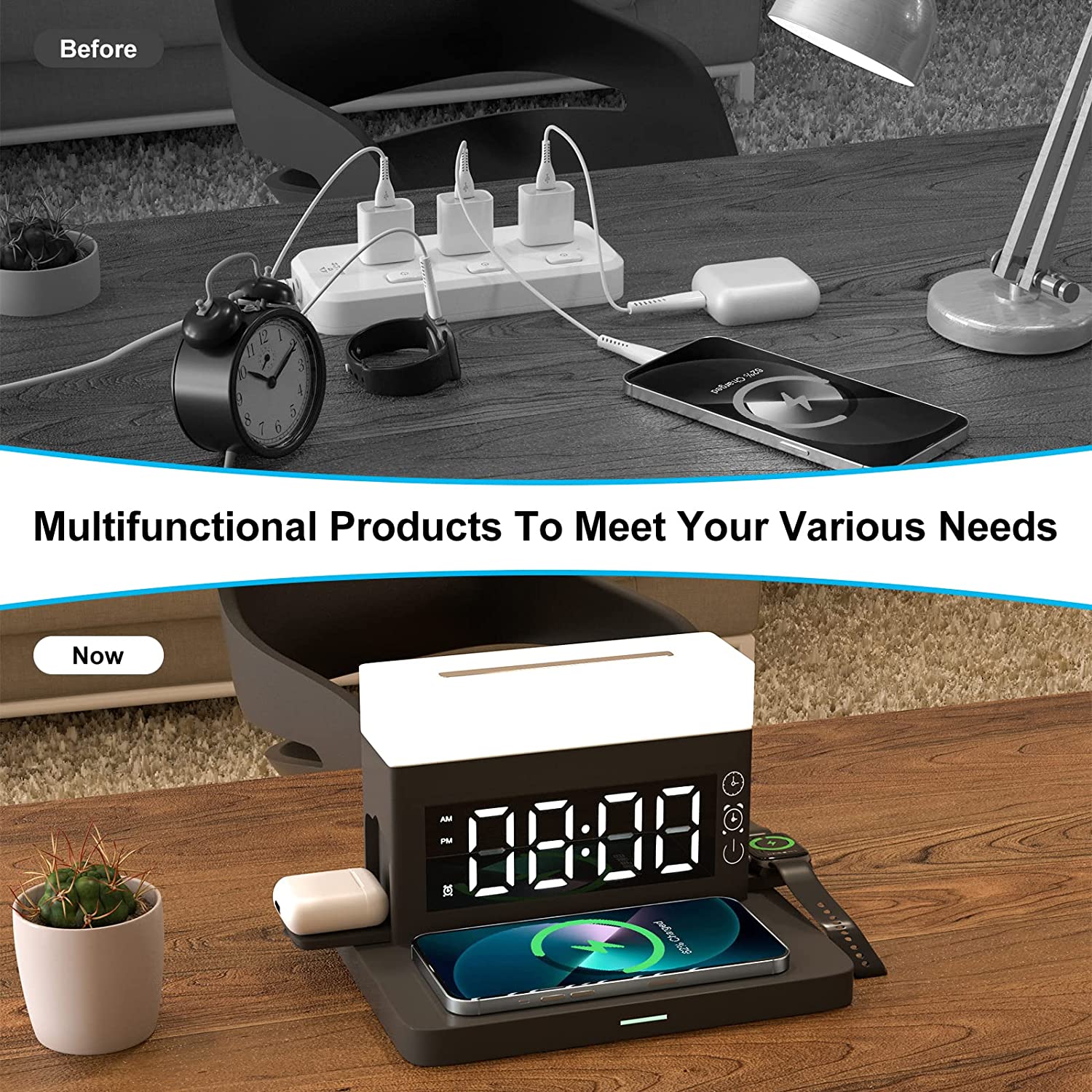 Incarcator Wireless 6 IN 1, fast charge Wireless, incarcare Telefon ...