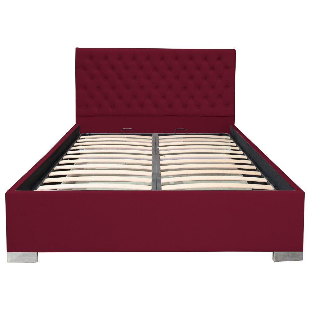 Pat dublu tapitat Texas, cu picioare, dimensiune 120/200 cm, culoare ...