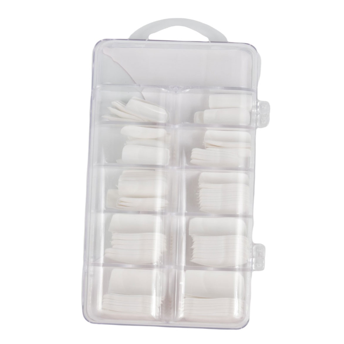 Set 100 bucati Unghii False tips, Forma lunga dreptunghiulara, Albe ...