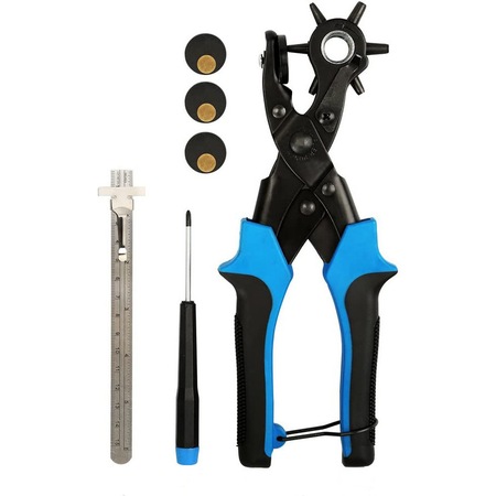 Set cleste preducea si accesorii pentru perforare curele, 6 buc, PVC ...