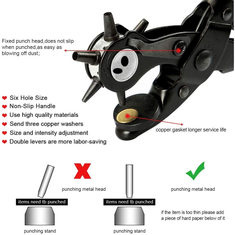 Set cleste preducea si accesorii pentru perforare curele, 6 buc, PVC ...