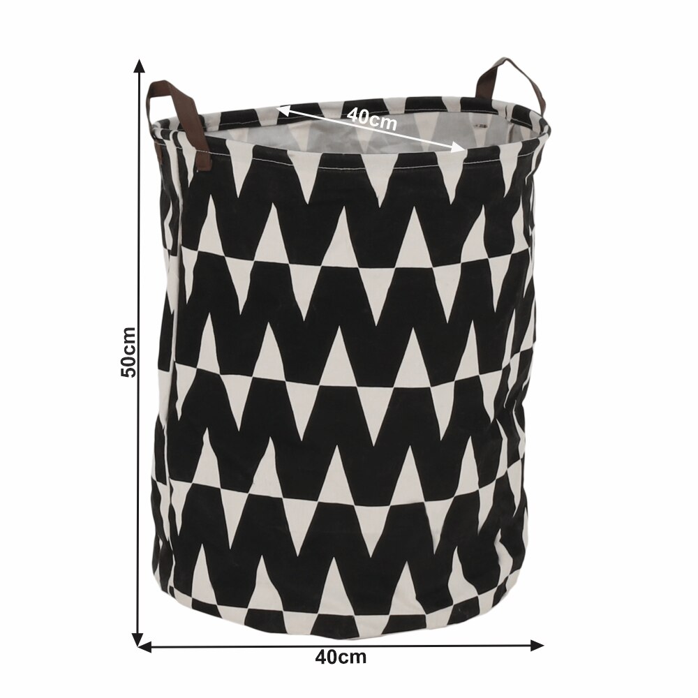 Cos de rufe din textil negru alb Plejo 40x40x50 cm - eMAG.ro