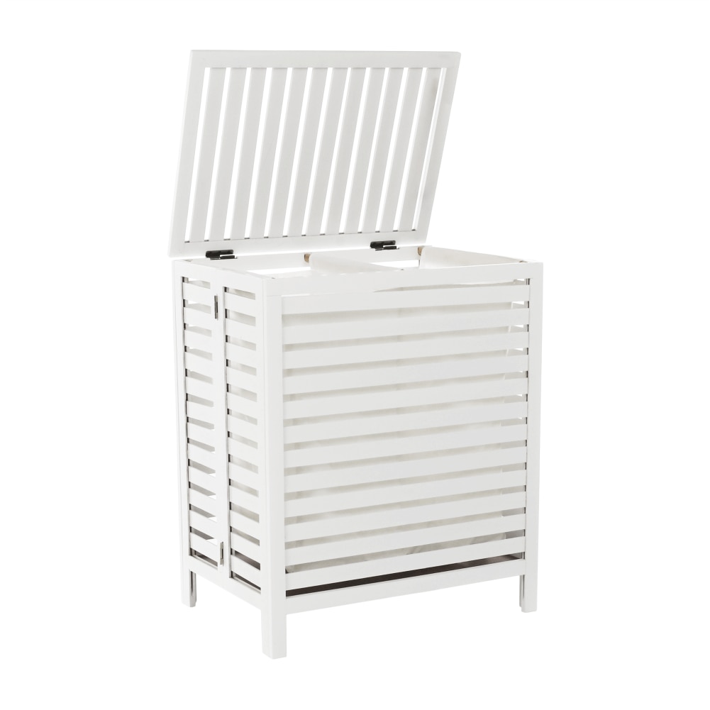 Cos pentru rufe DacEnergy©, realizat din bambus si material textil, 2 ...