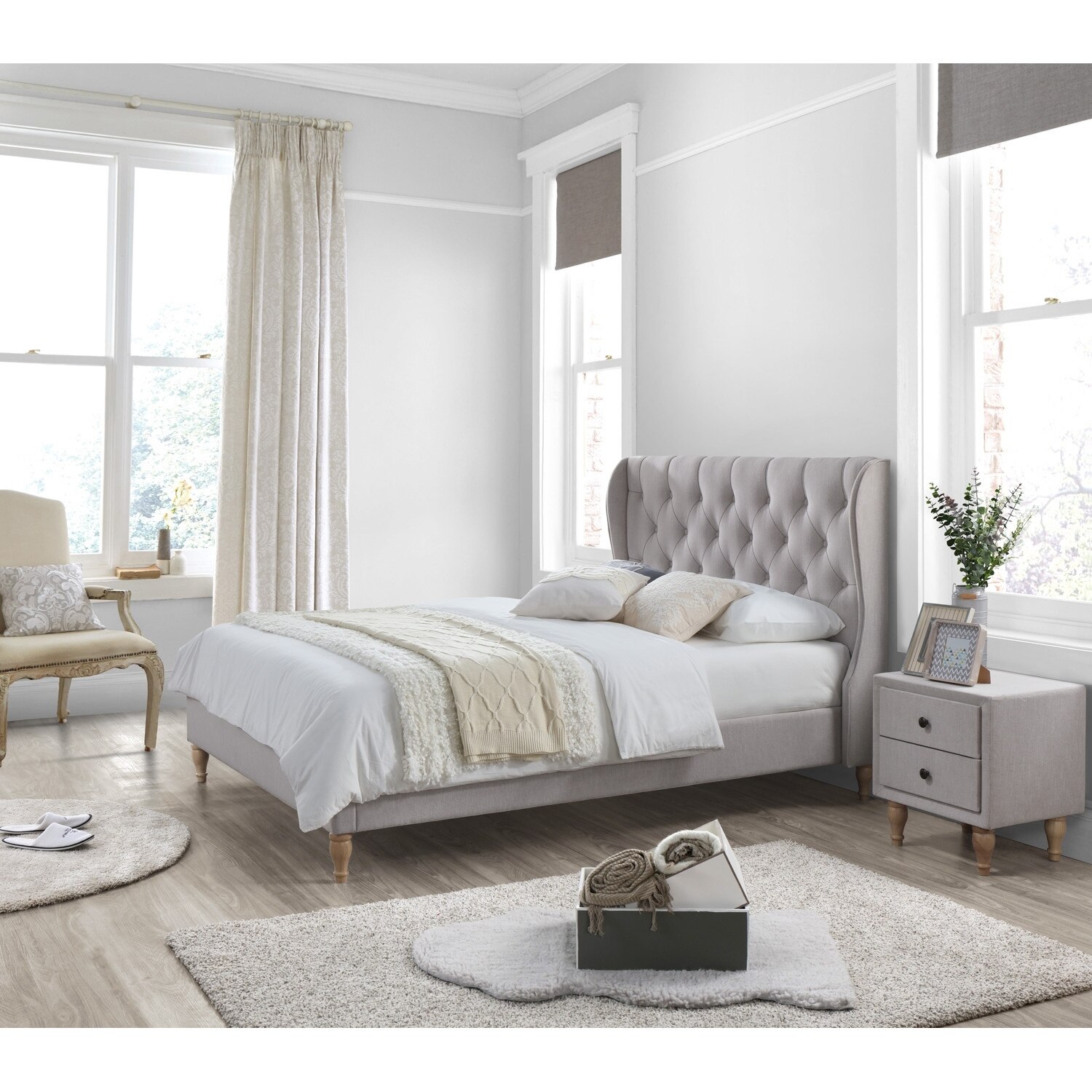 Pat tapitat, Diego, Somproduct, Gri, 200 x 180 cm - eMAG.ro