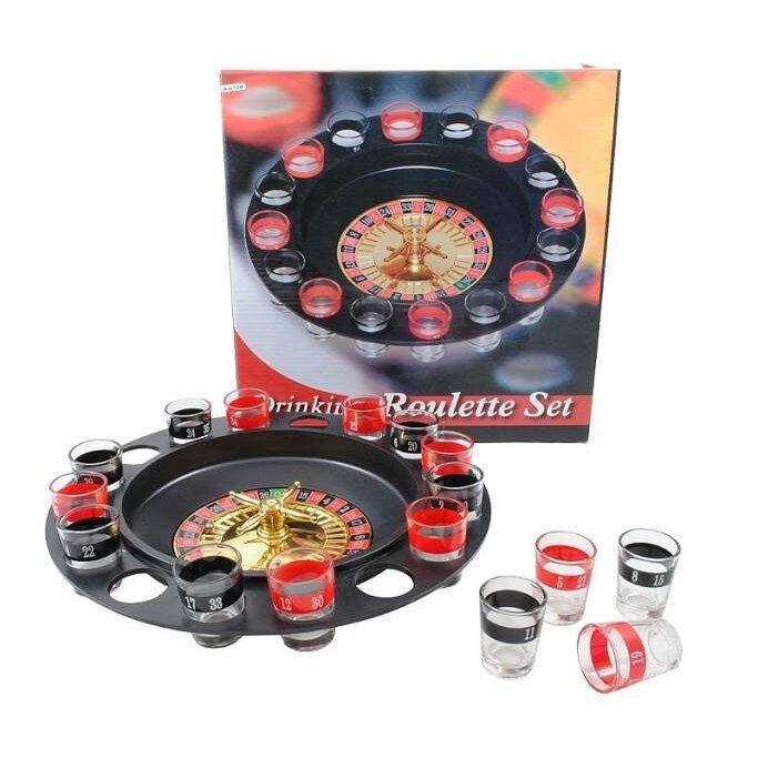 Ruleta cu Shot-uri "Likesmart Shot Roulette", 16 pahare din sticla, 2 ...