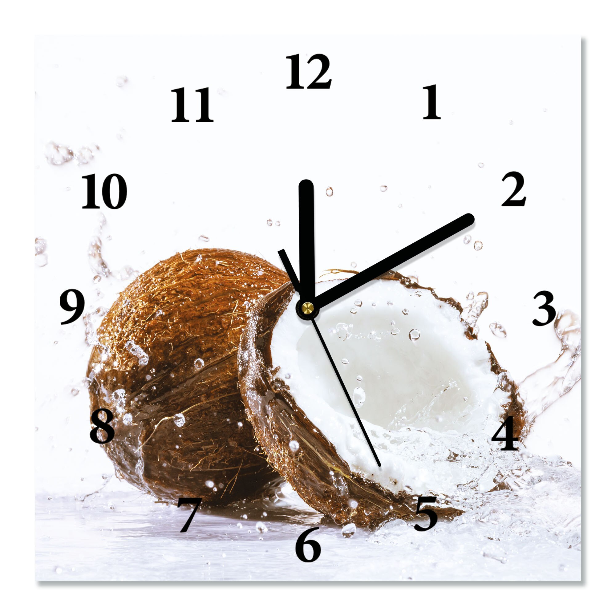 Ceas decorativ, Cosy Planet, Sticla securizata, 30 x 30 cm, Model nuca ...