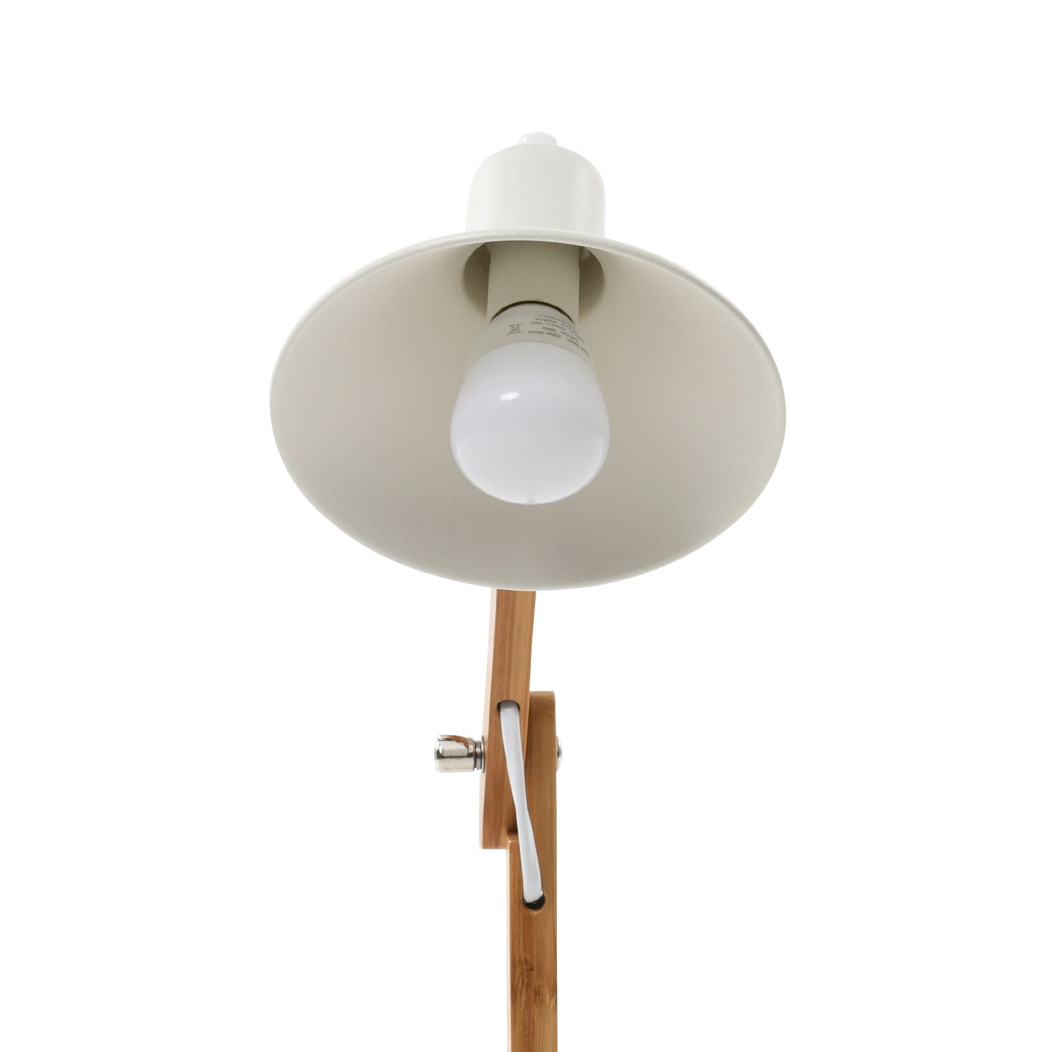Veioza birou flexibila, Bambus, E14, 52 cm, Alb/Maro - eMAG.ro