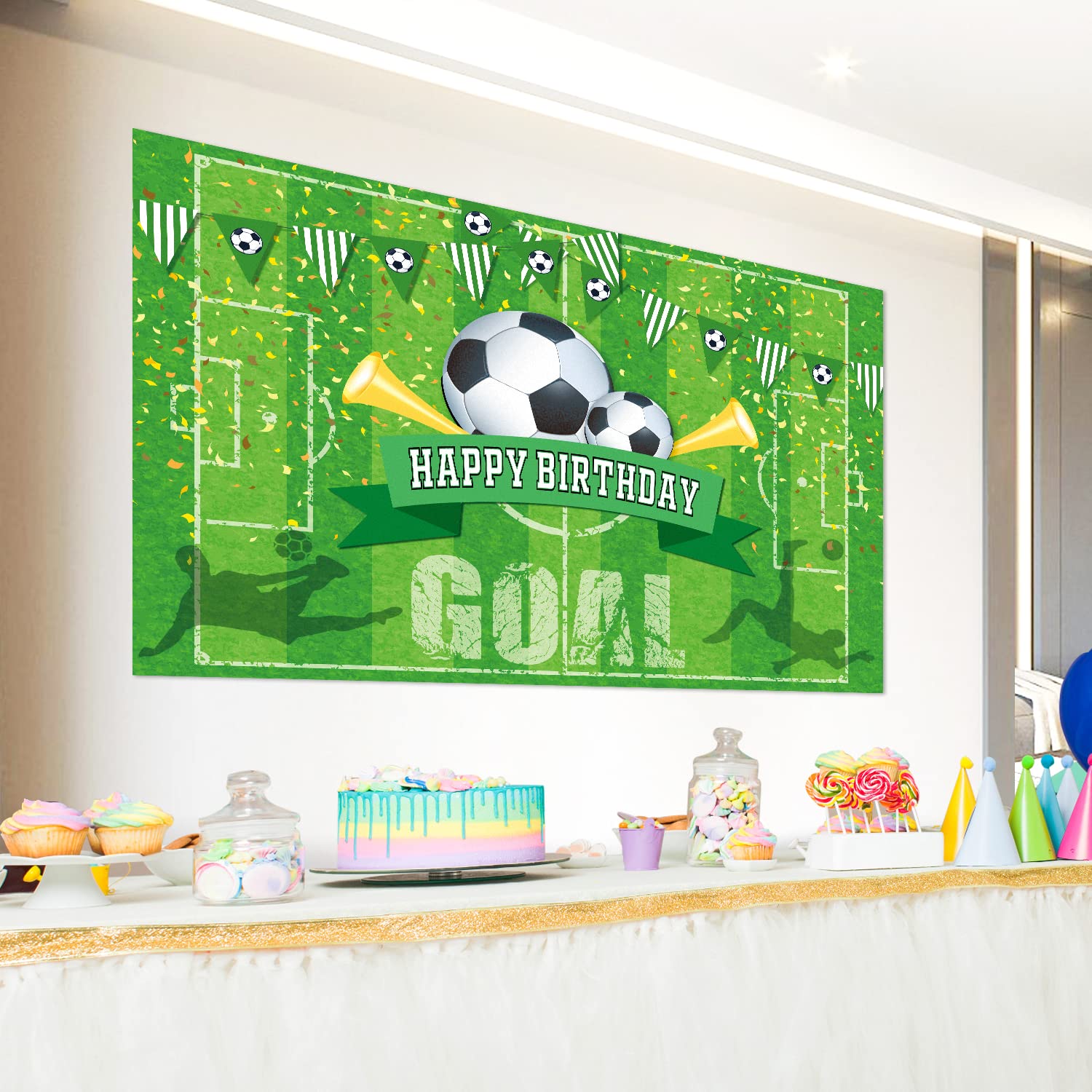 Banner pentru zi de nastere, KERDOM, Tematica fotbal, Verde - eMAG.ro