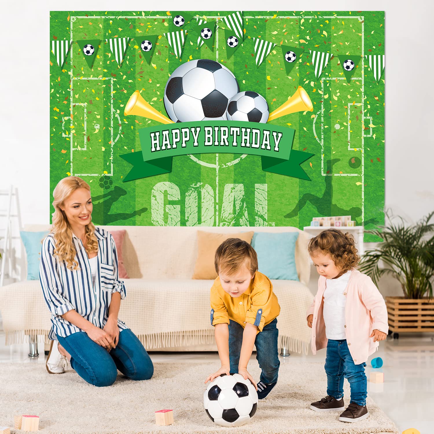 Banner pentru zi de nastere, KERDOM, Tematica fotbal, Verde - eMAG.ro