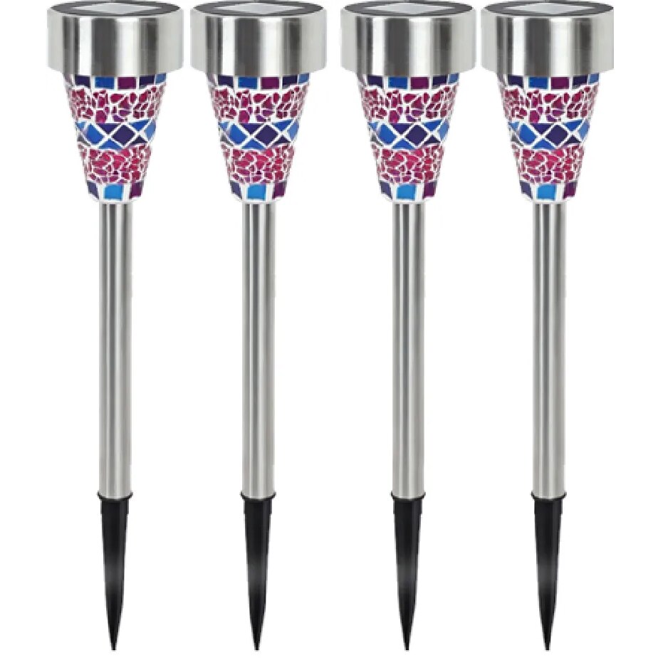 Set 4 Lampi Solare Gradina J17 Violet 1 Sursa Led Incorporata IP65 1.2V ...