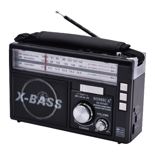 Radio portabil cu acumulator, cititor Mp3 SD/TF/USB, Radio FM/AM/SW ...