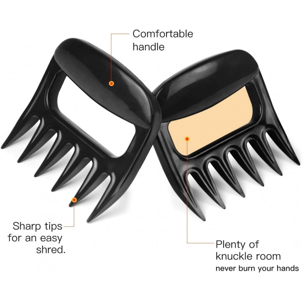 Set de gheare pentru carne/legume Kavavo, 2 piese, plastic, negru, 10,7 ...