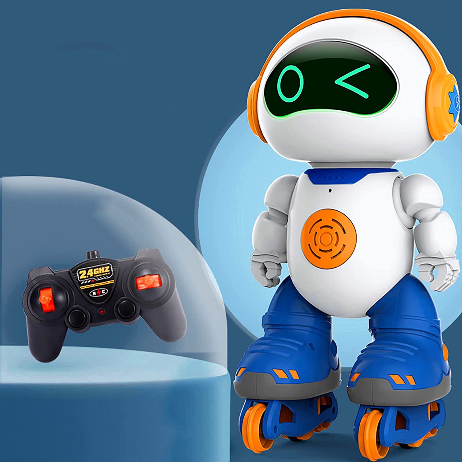 Robot Inteligent pe Role, Deplasare 360 grade, cu Sunete si Lumini, cu ...