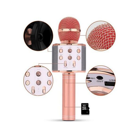 WSN безжичен караоке микрофон с високоговорител и Bluetooth Rose - eMAG.bg