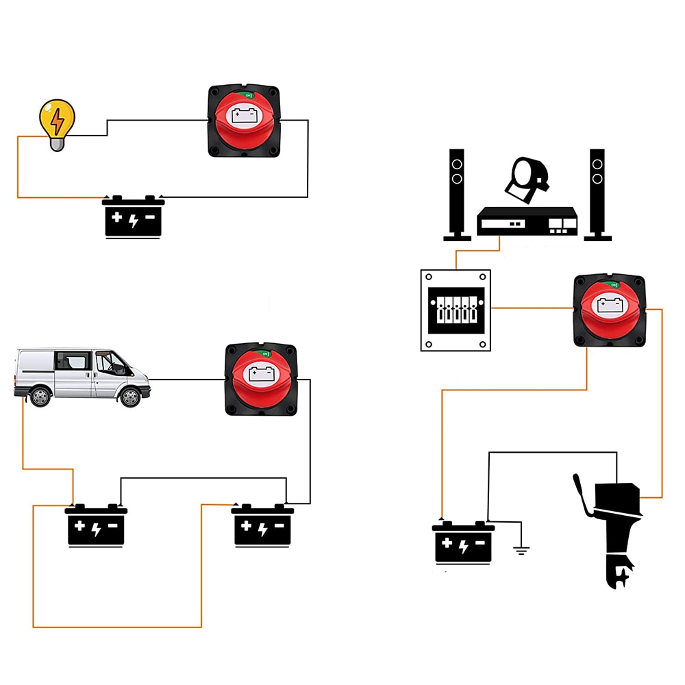 Contact general heblu intrerupator, 350A, 12V - 48V, on/off, Chigoods ...